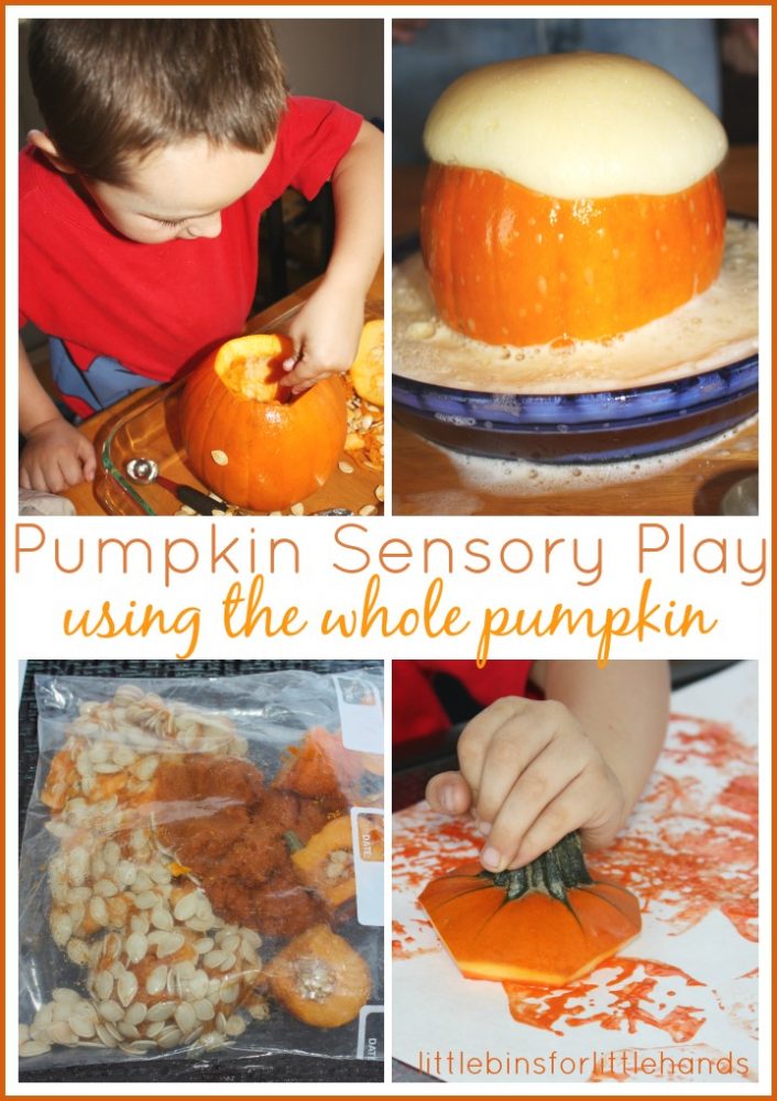 Pumpkin Sensory Play: 15 Ways to Use the Whole Pumpkin - Mama's Happy Hive