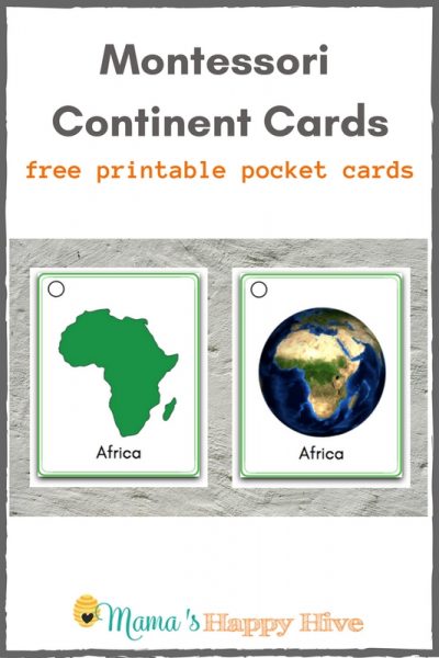 Montessori Continent Learning Activities - Mama's Happy Hive