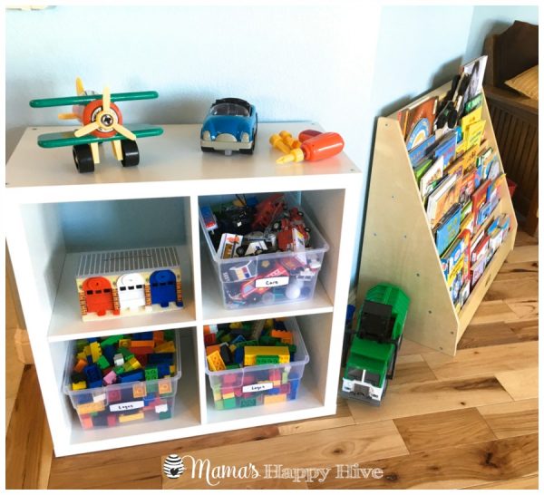 Toy Rotation System Using Plastic Bins and Shelves