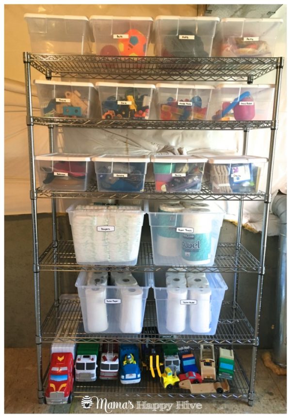 Toy Rotation System Using Plastic Bins and Shelves