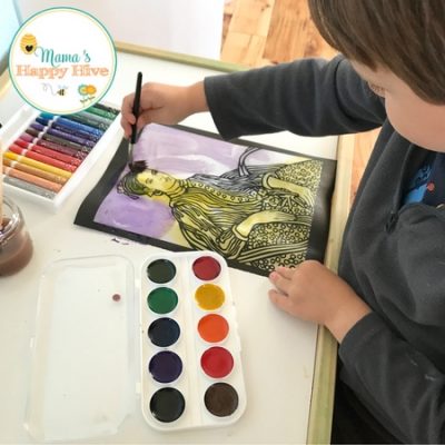 Montessori Inspired Art Space at Home with Free Color Printables